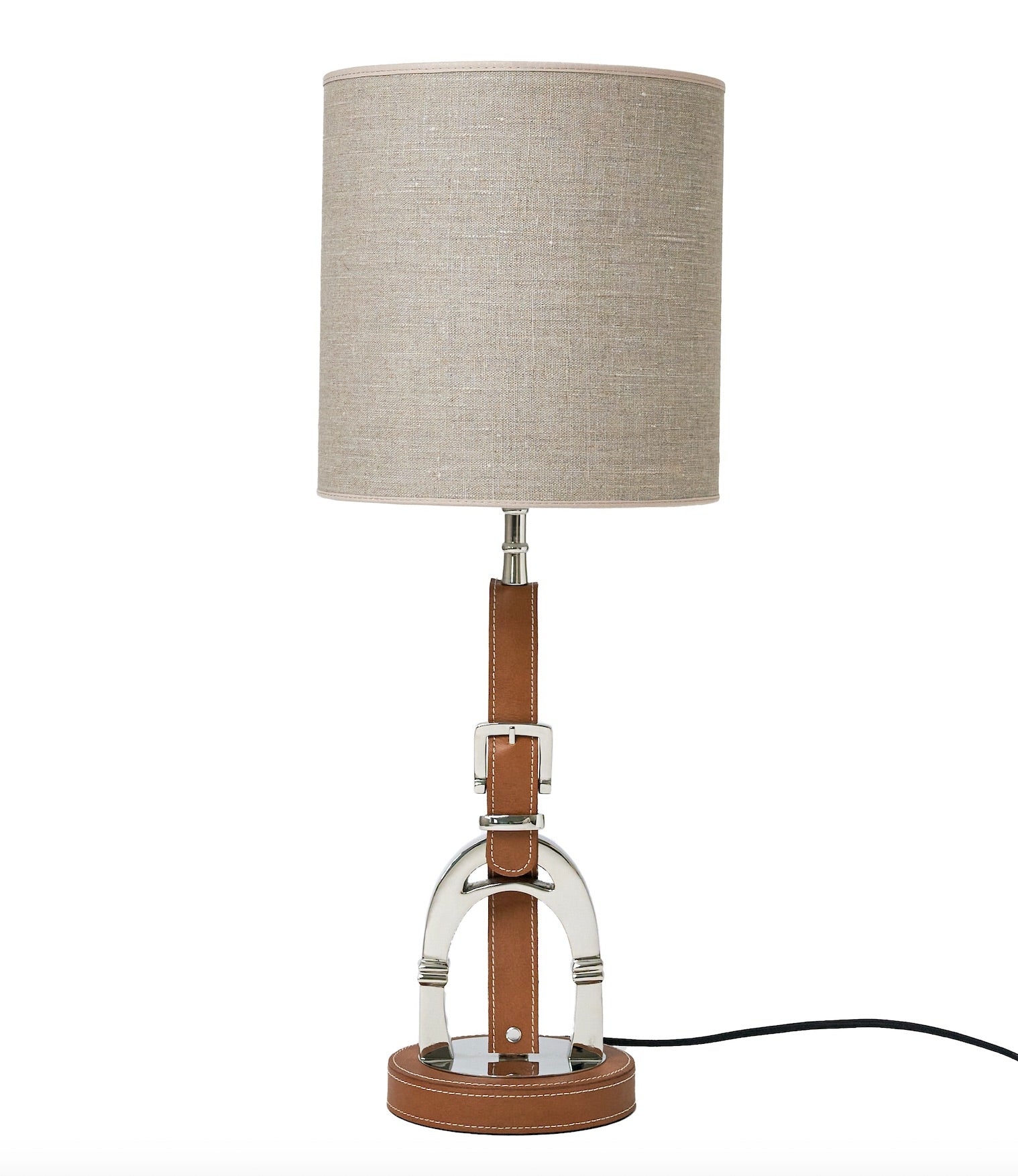 Luxury Stirrup Lamp with leather including Nature lamp shade ...